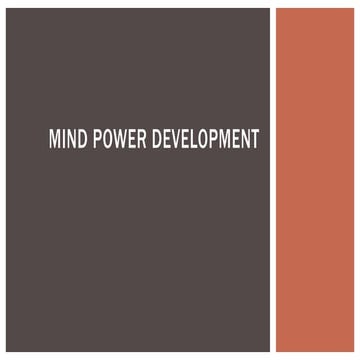 Mind Power and its Development | PPTX