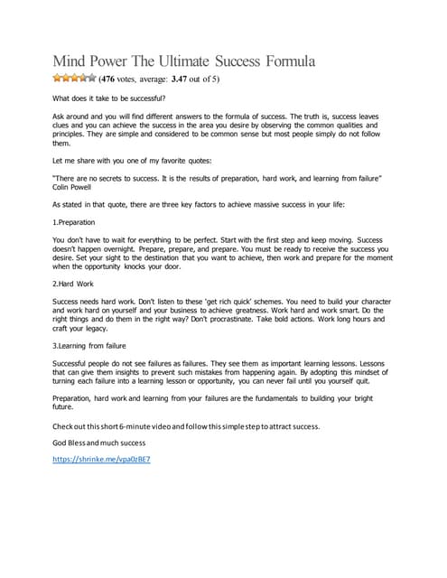 Passion leads to success | PPT