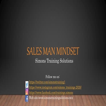 Mindset of a sales person | PPTX