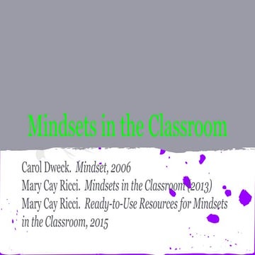 Mindsets in the classroom | PPTX
