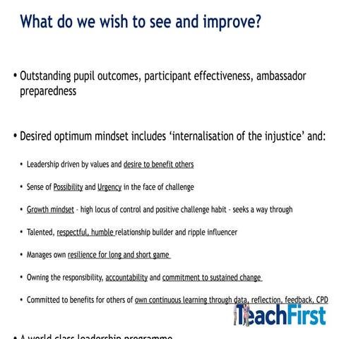 Teach First key mindsets | PPT
