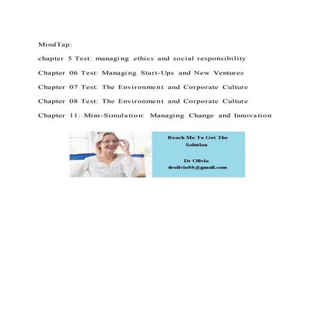 MindTapchapter 5 Test managing ethics and social responsibil | DOCX