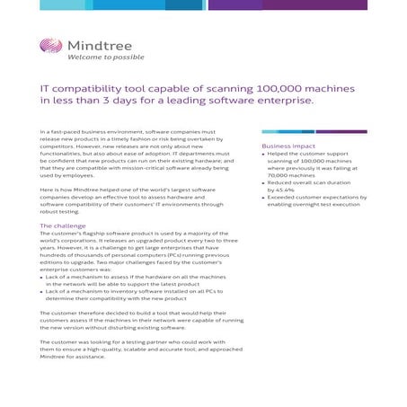 IT compatibility tool capable of scanning 100,000 machines in less than ...