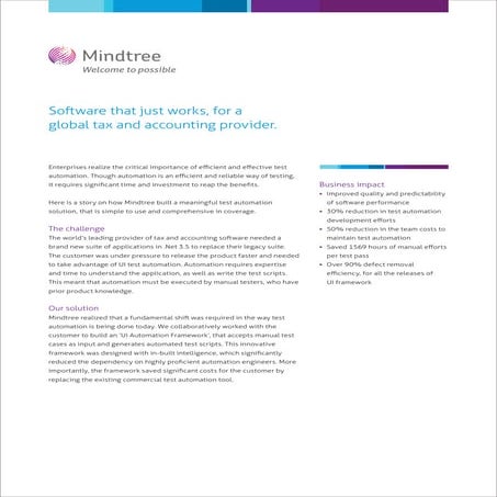 Software that just works, for a global tax and accounting provider. | PDF