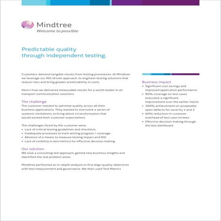 Predictable quality through independent testing | PDF