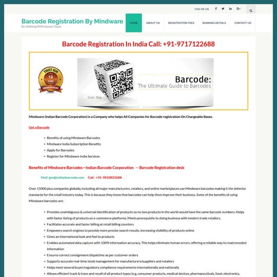 Registration form For Barcode Registration | PDF
