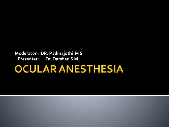 Anaesthesia for cataract surgery | PPT