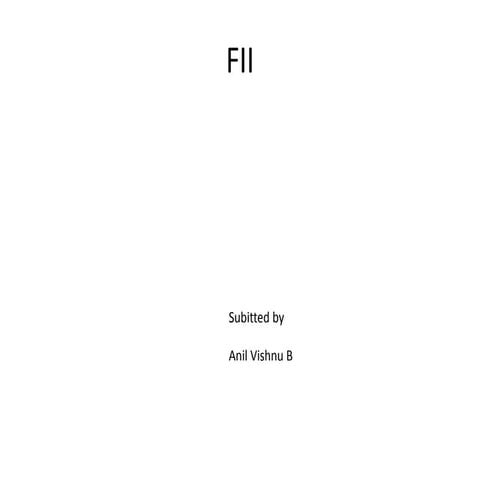 impact of fii and dii in indian capital market | PPTX