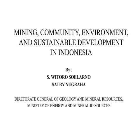 Mine closure and community IN MINERALS DAN BATUBARA | PPT