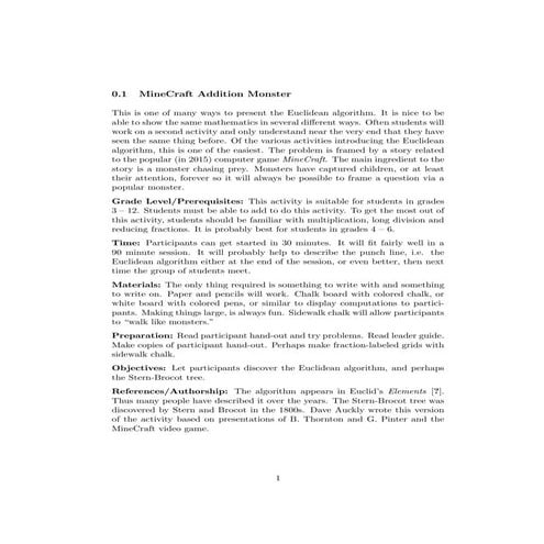 MineCraft Addition Monster | PDF