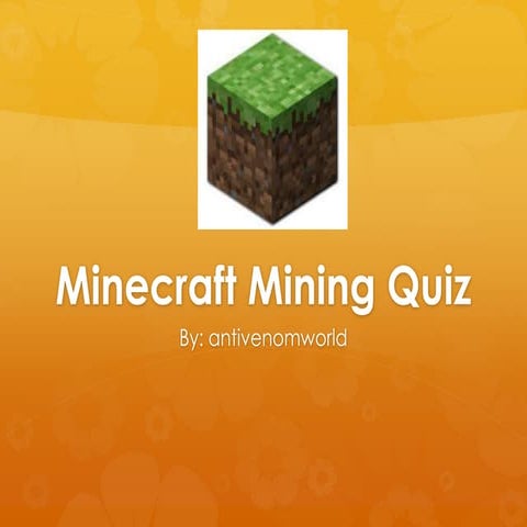 Minecraft Mining Quiz | PPTX