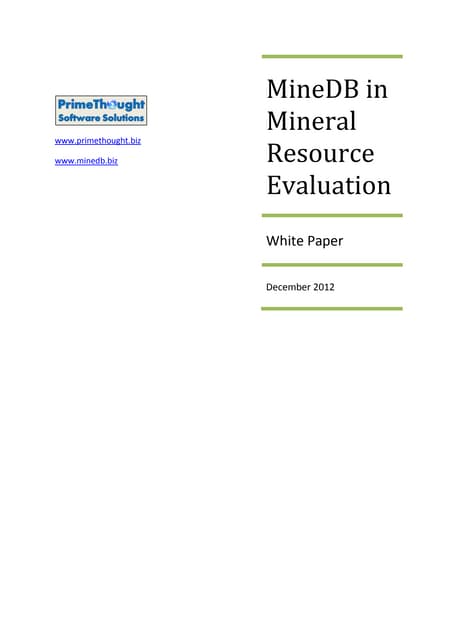 Resource estimation using Surpac software in mining | PDF | Databases | Computer Software and ...