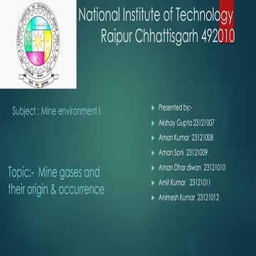 Mining engineering 3rd semester mining environment | PDF