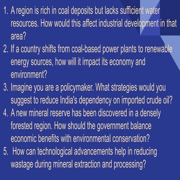 NCERT Grade-X Social Science Geography chapter Mineral and Energy ...