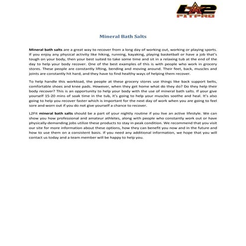 Mineral bath salts | PDF