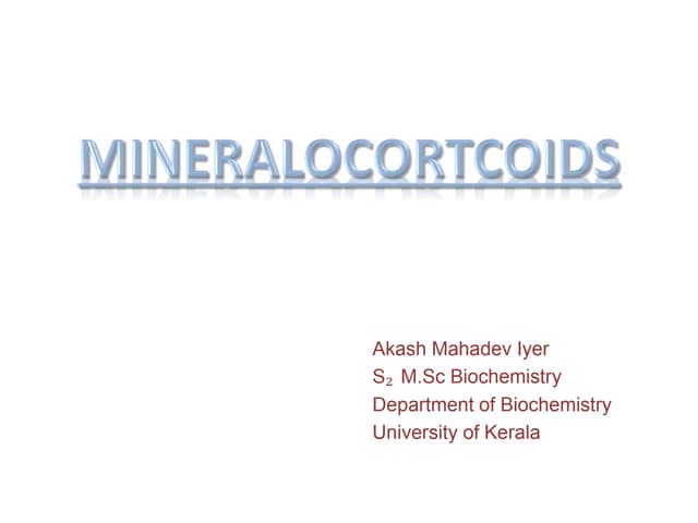 Mineralocorticoids | PPTX