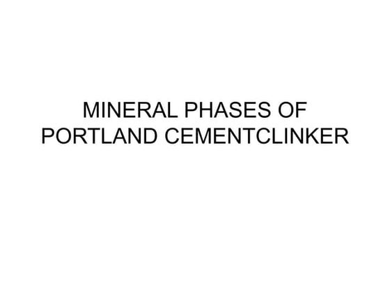 Clinker Liquid Phase | PDF
