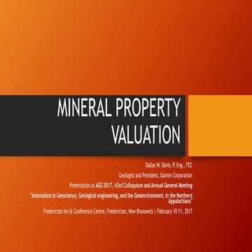 Mineral property valuation ags 2017 11feb17 | PPTX