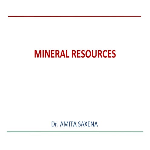 Ecology the mineral resources | PDF