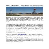 Mineral Rights Leasing – Know Before You Get Involved!