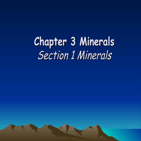 Minerals | PPT