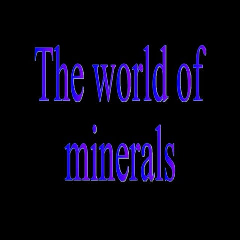 Minerals | PPT