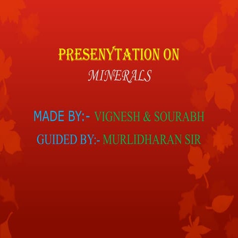 Minerals | PPT