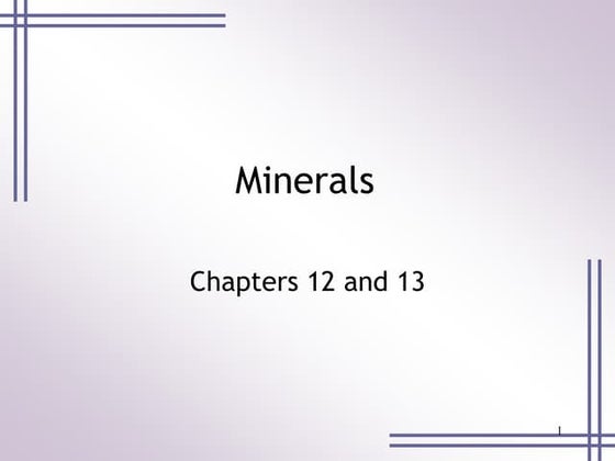 Minerals | PPTX | Geology | Science