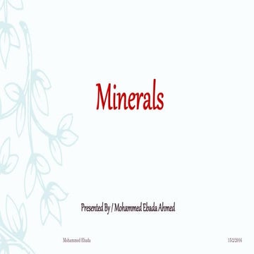Minerals | PPT