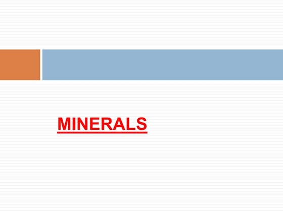 Minerals | PPT