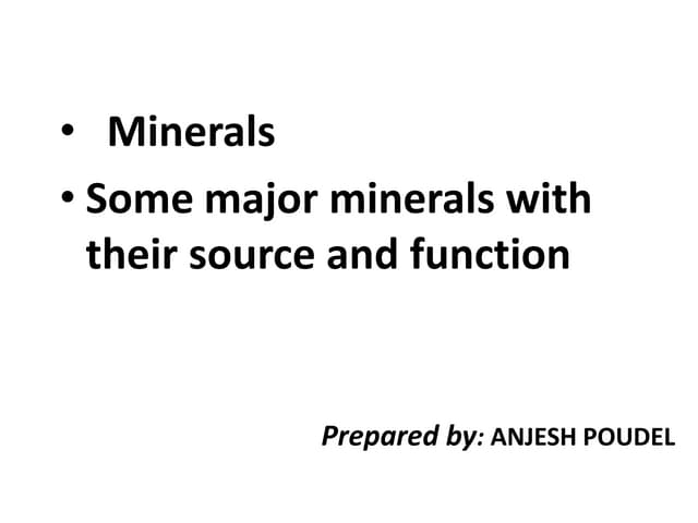 Minerals | PPT