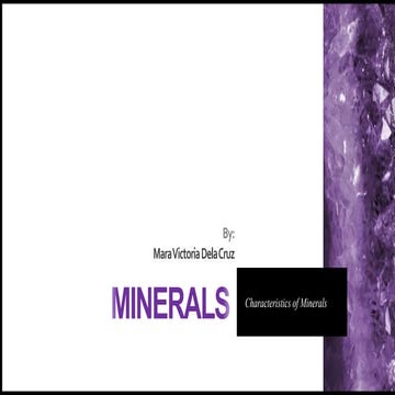 The Characteristics of Minerals | PPTX | Geology | Science