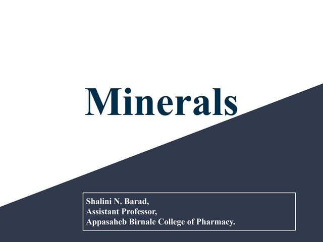 Minerals in Food | PPT
