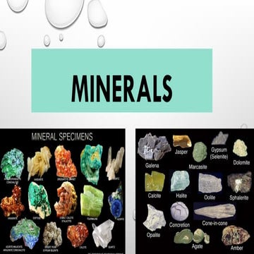 Minerals.pptx tyeps of minerals and its specimen | PPTX