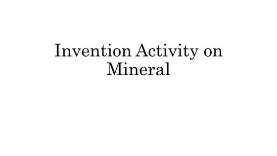 Identifying the Nine Common Properties of Minerals | PPTX | Chemistry ...