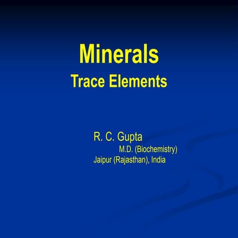 Minerals trace elements | PPT