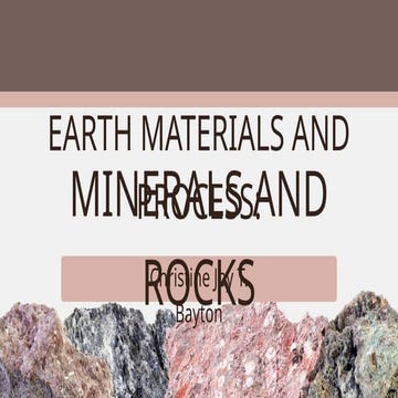 Rocks and minerals are the building blocks of Earth’s crust. While ...