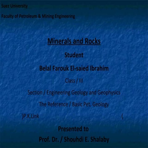 Minerals and rocks | PPT