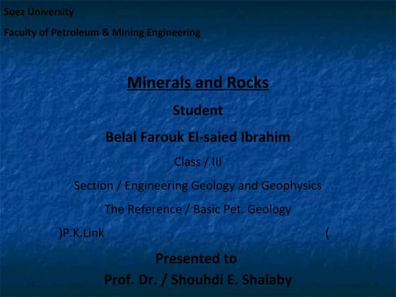 Rocks & minerals | PPTX | Geology | Science