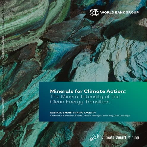 World Bank Report : Minerals for Climate Action-Clean Energy Transition ...