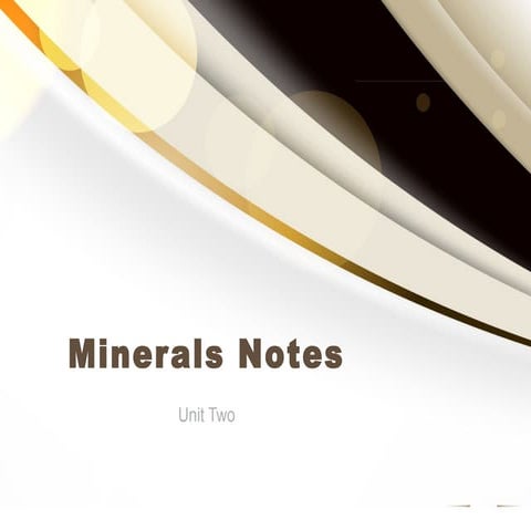 Minerals Notes | PPT