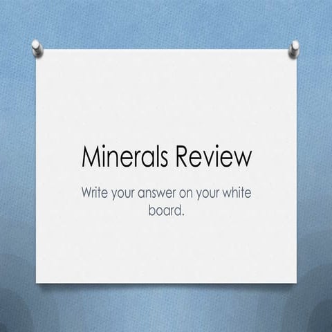 Minerals Review | PPT