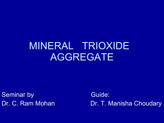 MTA | PDF | Dental Health | Diseases and Conditions