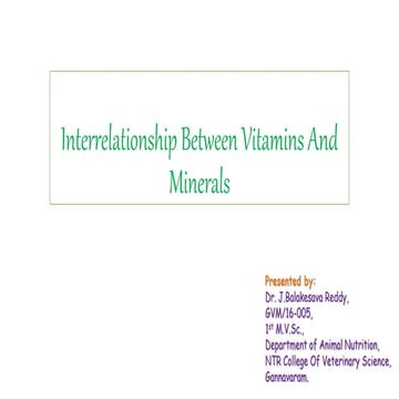 Mineral vitamin interrelationship | PPTX