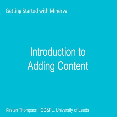 Introduction to Adding Content | PPT