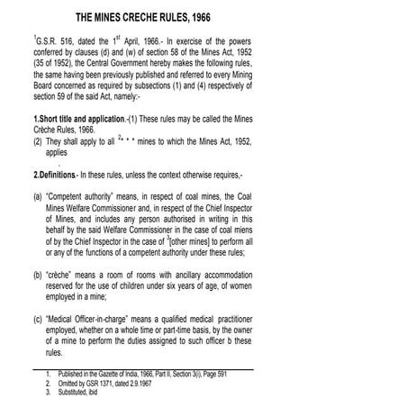 Mines Creche Rules: Legislation, 1966.pdf