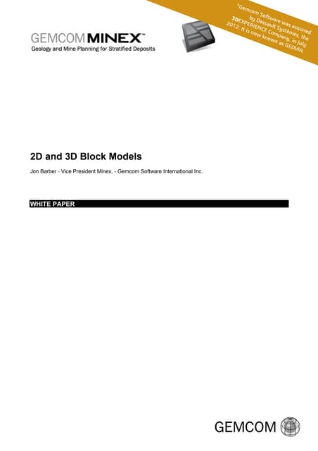 Block modeling using surpac | PPTX | Databases | Computer Software and Applications