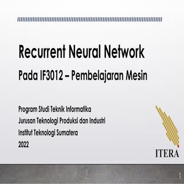 Minggu 6 - Recurrent Neural Network (Compressed).pdf
