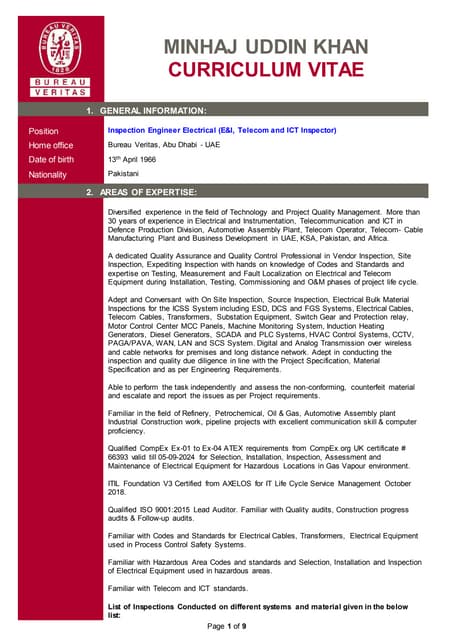 JEYARAJ CV QA-QC Inspector(E &I) | DOCX | Civil Engineering Industry ...