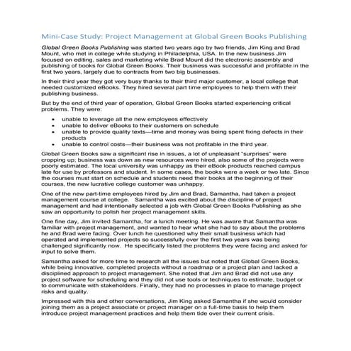 Mini case-1-global-green-books | PDF